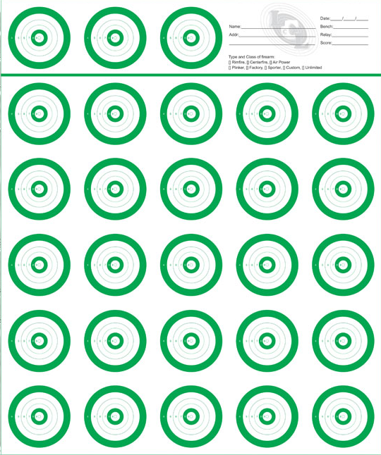 Alvo USBR Verde 31X41 - 25 unids (LCL 08) - Volata Alvos e Obreias
